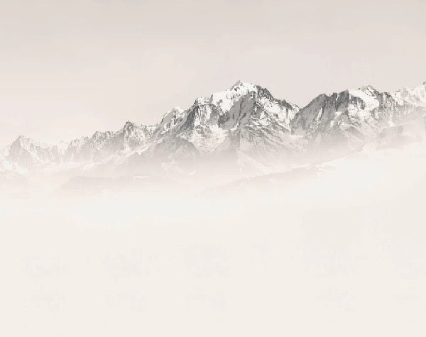 Papier peint Mont Blanc dans la brume sépia - Muralconcept