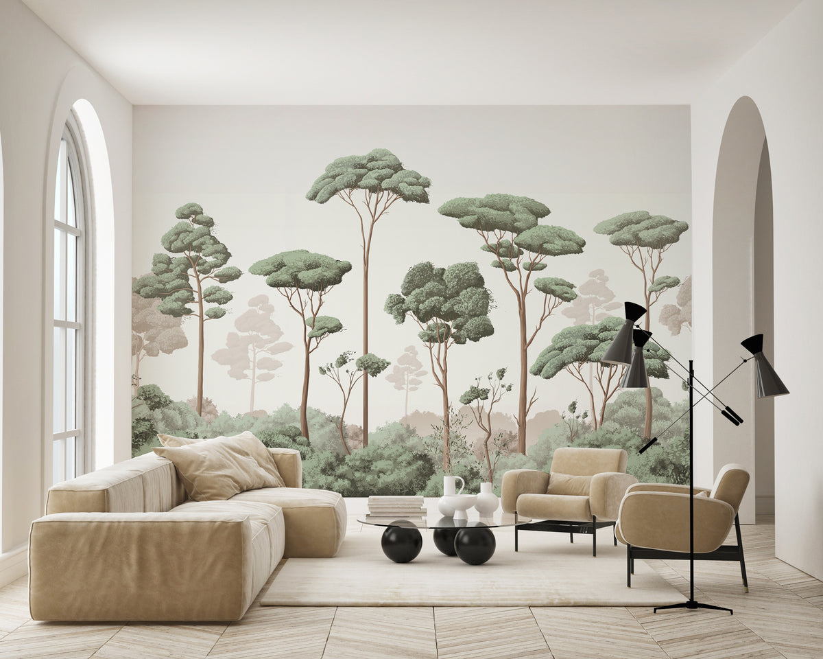 Papier Peint Paysage | Pins et Grands Arbres pour Pro et Particulier ...