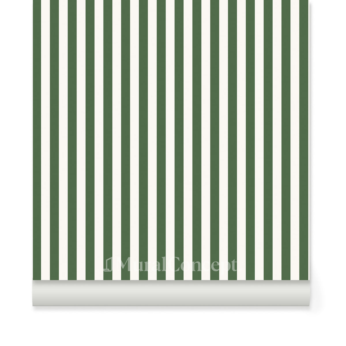 Papier peint rayure rétro vert jungle - Muralconcept